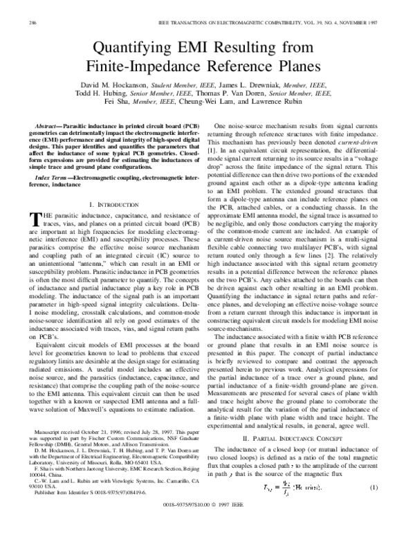 (PDF) Quantifying EMI resulting from finite-impedance reference planes