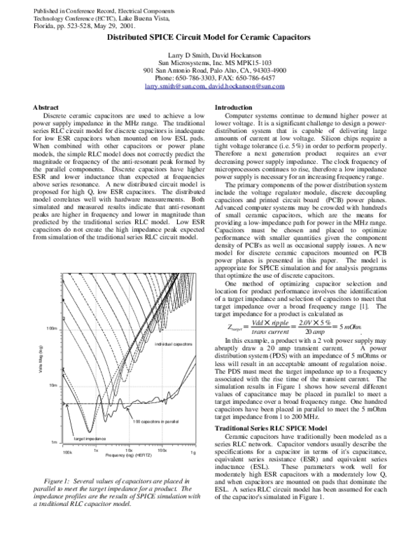 (PDF) Distributed SPICE circuit model for ceramic capacitors | David ...