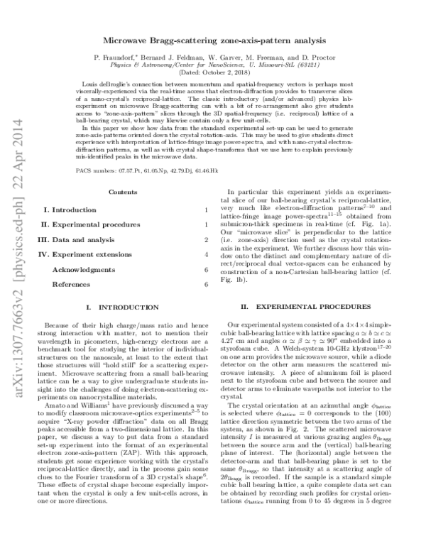 (PDF) Microwave Bragg-scattering zone-axis-pattern analysis