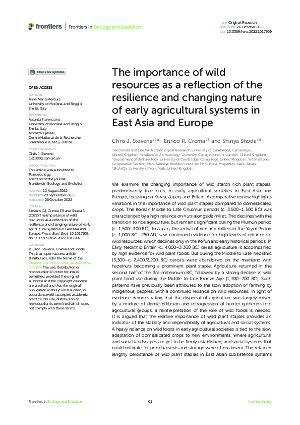 (PDF) The importance of wild resources as a reflection of the ...