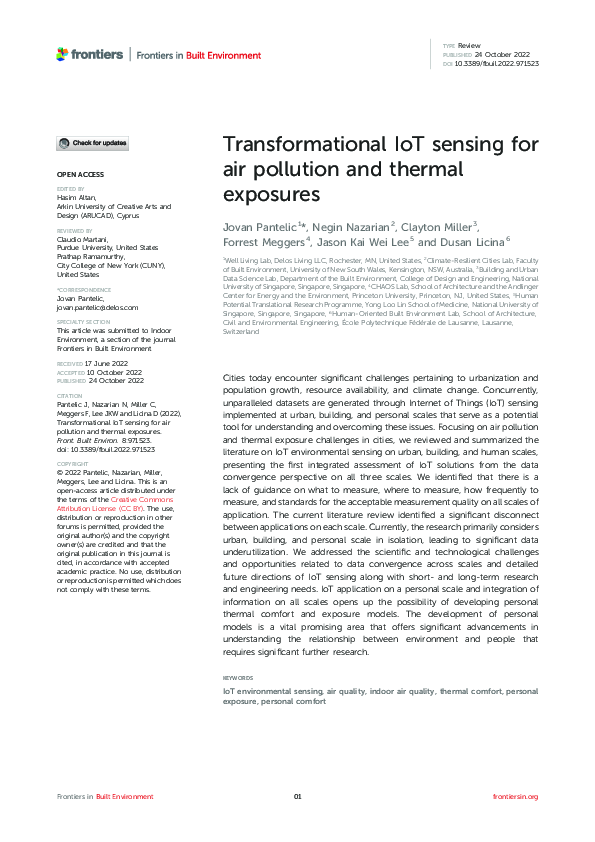 (PDF) Transformational IoT sensing for air pollution and thermal exposures