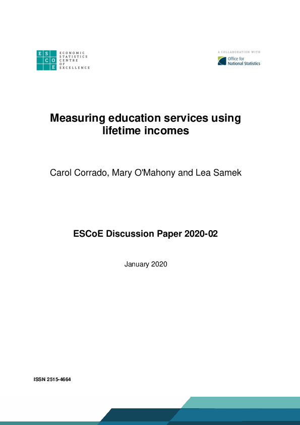 (PDF) Measuring education services using lifetime incomes