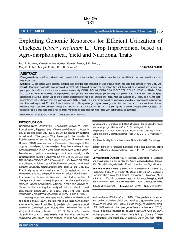 Pdf Exploiting Genomic Resources For Efficient Utilization Of