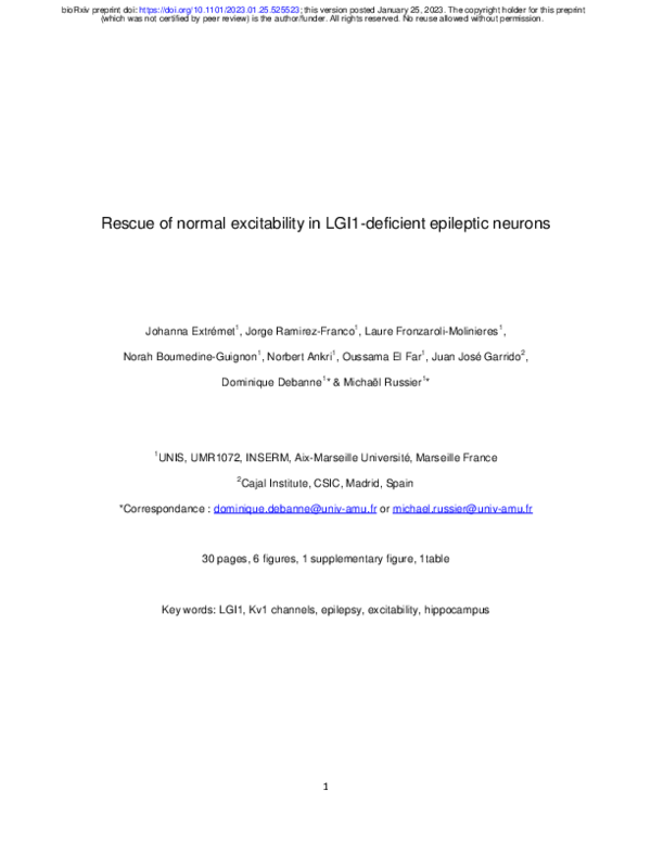 (PDF) Rescue of normal excitability in LGI1-deficient epileptic neurons