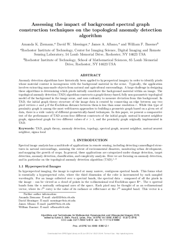 (PDF) Assessing the impact of background spectral graph construction techniques on the ...
