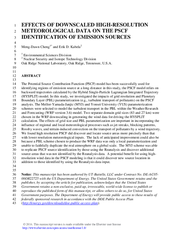 (PDF) Effects of downscaled high-resolution meteorological data on the ...