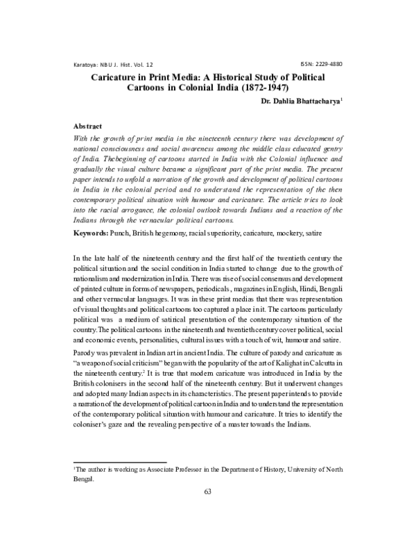 (PDF) Caricature in Print Media: A Historical Study of Political ...