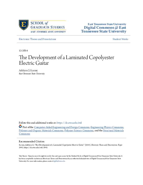 (PDF) The Development of a Laminated Copolyester Electric Guitar | Dean ...