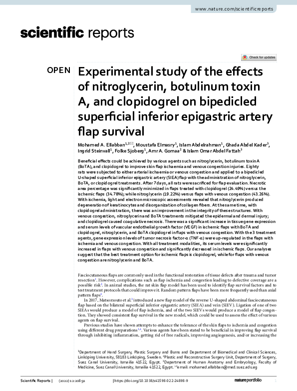 (PDF) Experimental study of the effects of nitroglycerin, botulinum ...