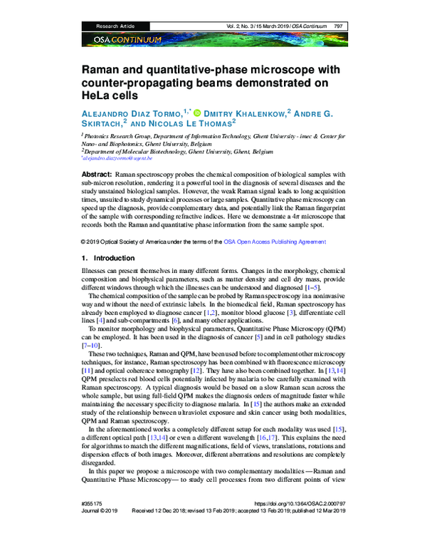 (PDF) Raman and quantitative-phase microscope with counter-propagating beams demonstrated on ...