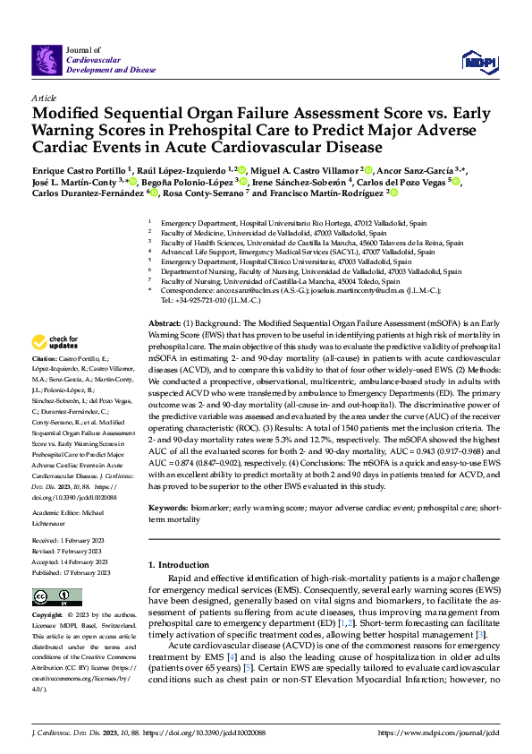 (PDF) Modified Sequential Organ Failure Assessment sepsis score in an ...