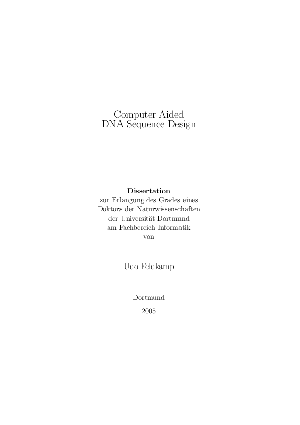 (PDF) Computer aided DNA sequence design