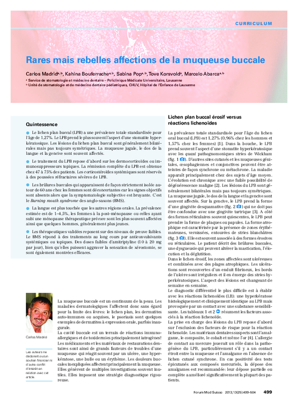 (PDF) Rares mais rebelles affections de la muqueuse buccale | Marcelo ...