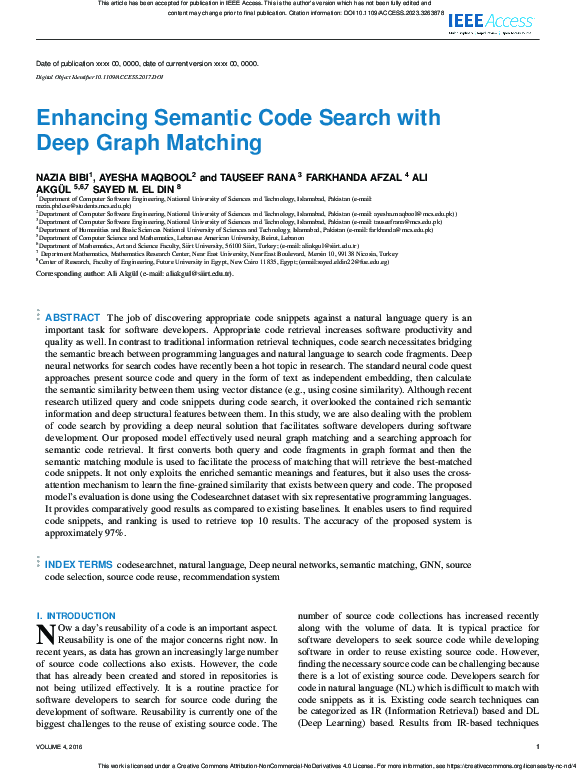 (PDF) Enhancing Semantic Code Search with Deep Graph Matching (PDF) Enhancing Semantic Code Search with Deep Graph Matching