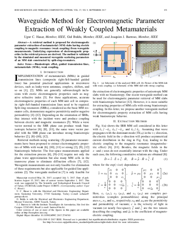 (PDF) Waveguide Method for Electromagnetic Parameter Extraction of ...