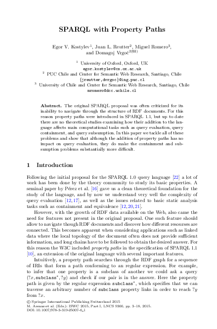 (PDF) SPARQL with Property Paths