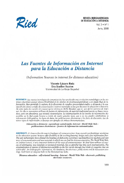 (PDF) Las Fuentes De Información en Internet Para La Educación a Distancia