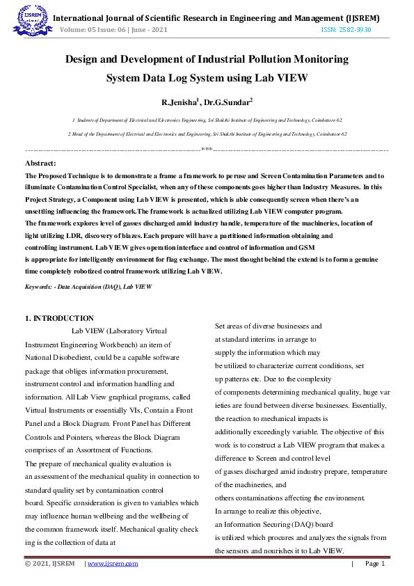 (PDF) Design and Development of Industrial Pollution Monitoring System ...