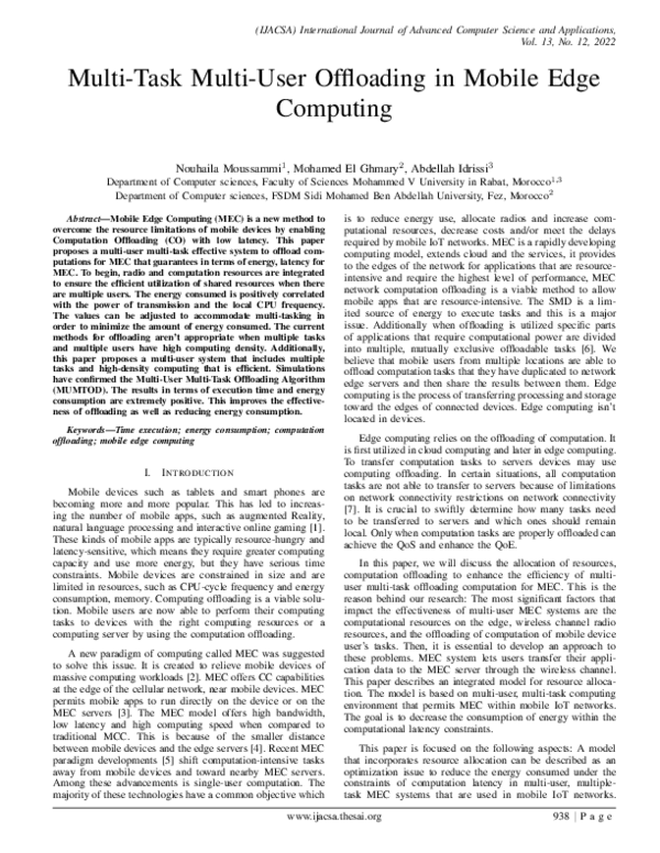 (PDF) Multi-Task Multi-User Offloading in Mobile Edge Computing