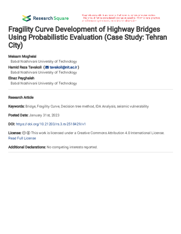 (PDF) Fragility Curve Development of Highway Bridges Using ...