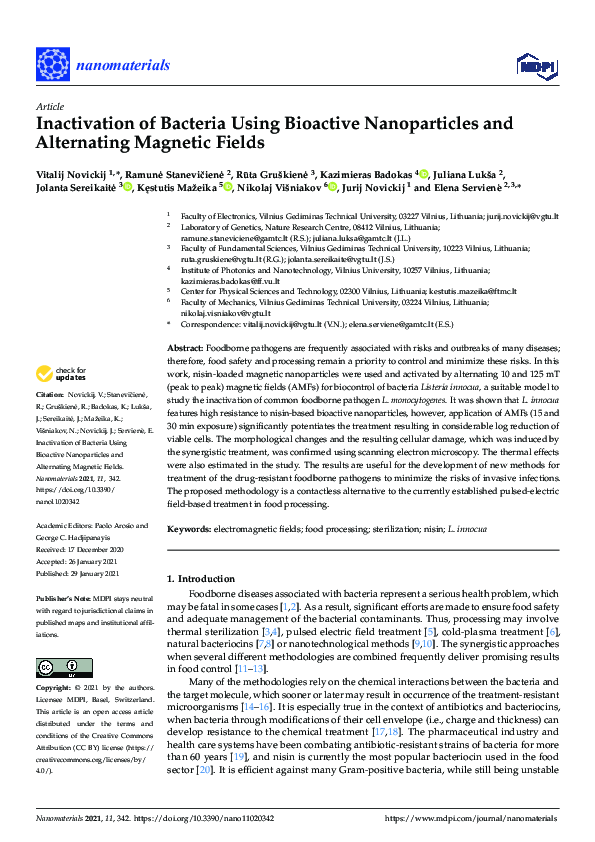 (PDF) Inactivation of Bacteria Using Bioactive Nanoparticles and ...