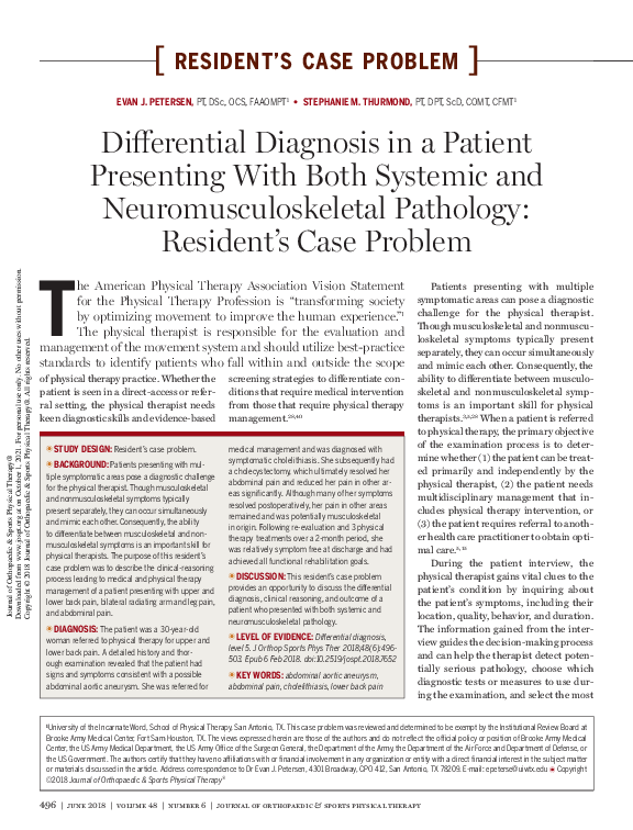 (PDF) Differential Diagnosis in a Patient Presenting With Both Systemic ...