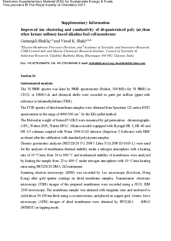 (PDF) The improved ion clustering and conductivity of a di-quaternized poly(arylene ether ketone ...