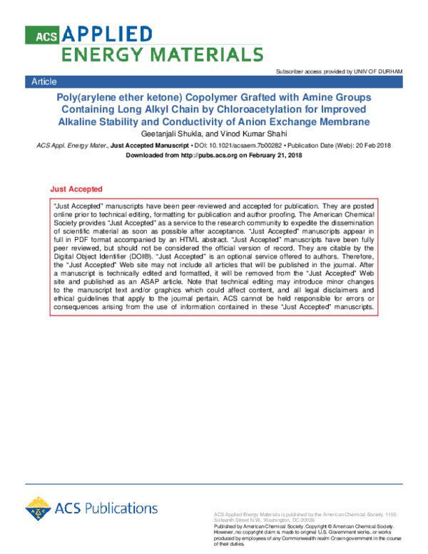 (PDF) Poly(arylene ether ketone) Copolymer Grafted with Amine Groups Containing a Long Alkyl ...