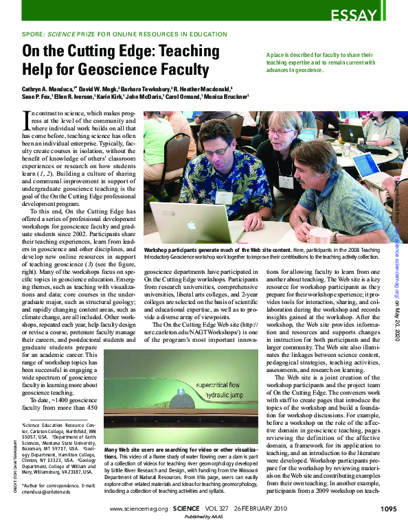 (PDF) On the Cutting Edge: Teaching Help for Geoscience Faculty