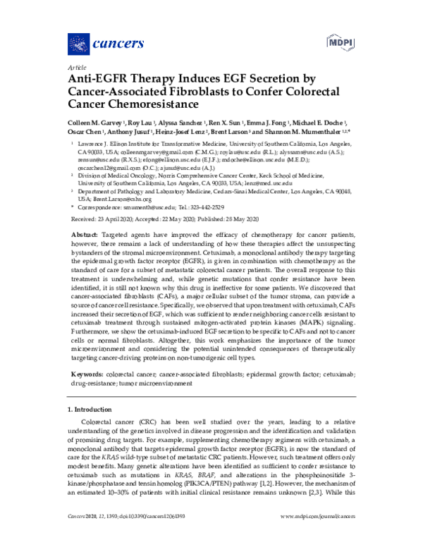 (PDF) Anti-EGFR Therapy Induces EGF Secretion by Cancer-Associated ...