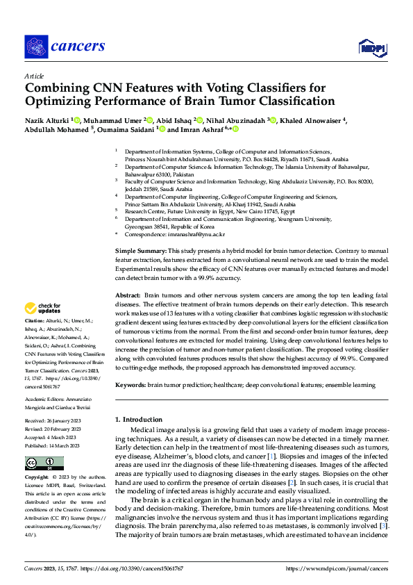Pdf Combining Cnn Features With Voting Classifiers For Optimizing
