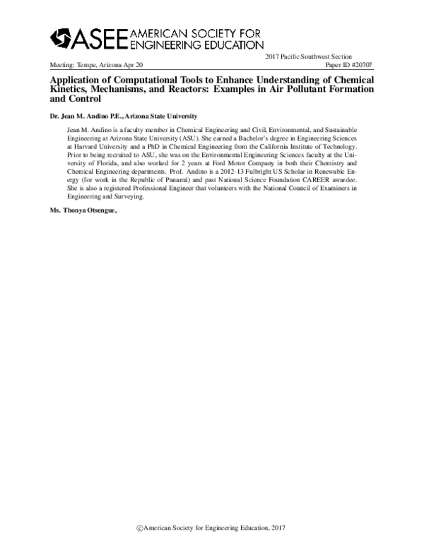 Pdf Application Of Computational Tools To Enhance Understanding Of