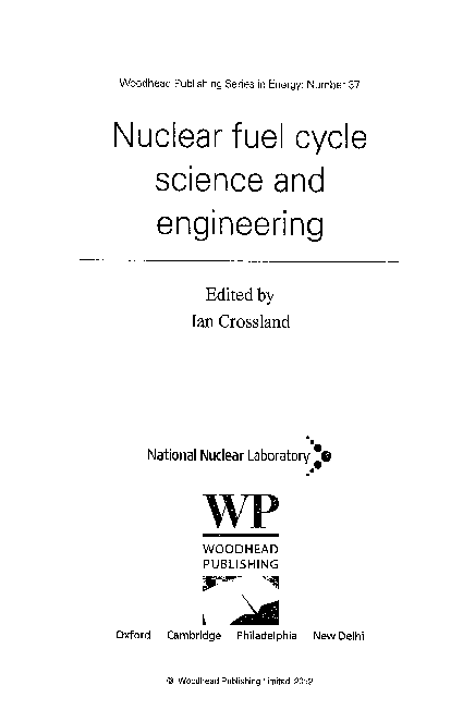 (PDF) Nuclear fuel cycle science and engineering