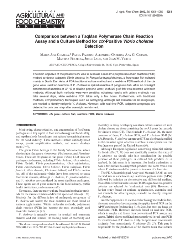 Pdf Comparison Between A Taqman Polymerase Chain Reaction Assay And A