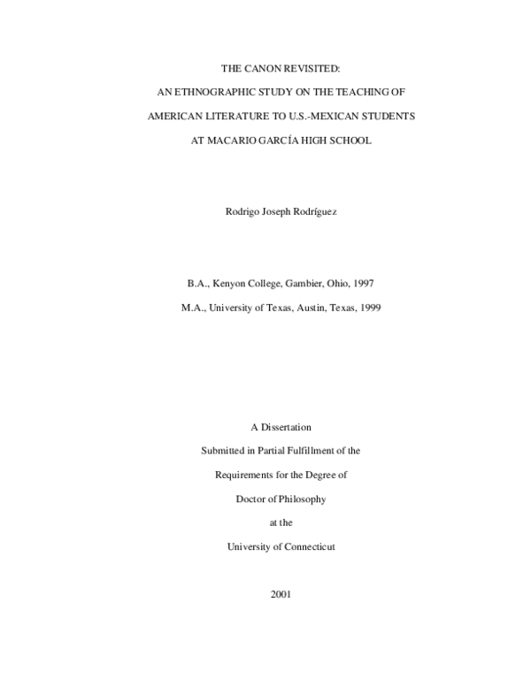 (PDF) The canon revisited: An ethnographic study on the teaching of ...