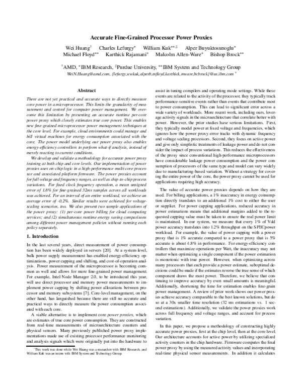 (PDF) Accurate Fine-Grained Processor Power Proxies