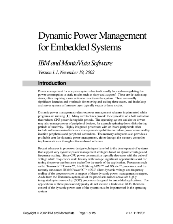 (PDF) Dynamic power management for embedded systems [SOC design]