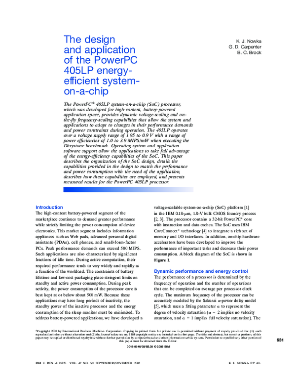 (PDF) The design and application of the PowerPC 405LP energy-efficient system-on-a-chip