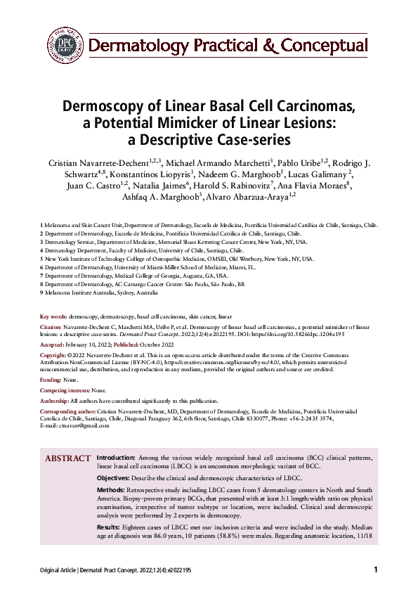 (PDF) Dermoscopy of linear basal cell carcinomas, a potential mimicker ...
