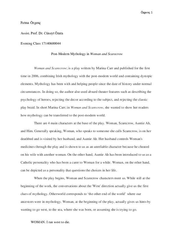 (PDF) Post-Modern Mythology in Woman and Scarecrow