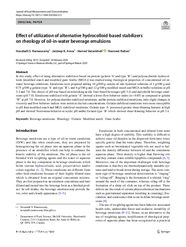 (PDF) Effect of utilization of alternative hydrocolloid-based ...