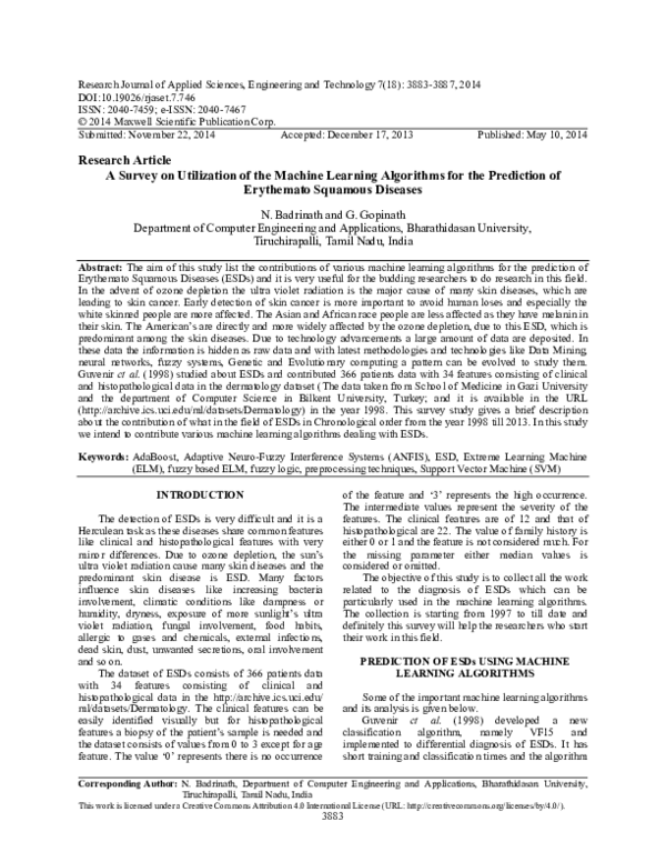 (PDF) A Survey on Utilization of the Machine Learning Algorithms for the Prediction of ...