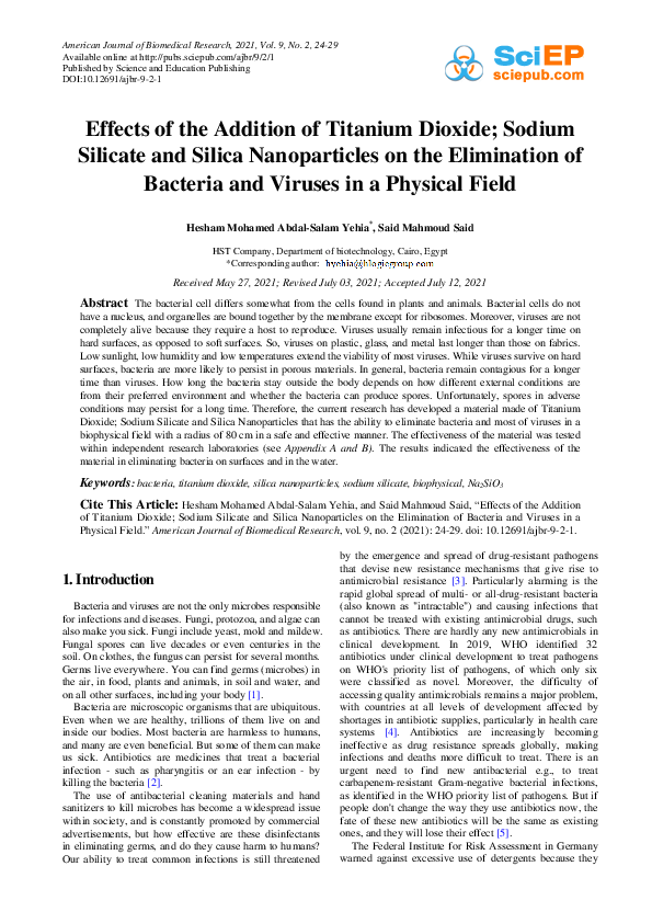 (PDF) Effects of the Addition of Titanium Dioxide; Sodium Silicate and ...