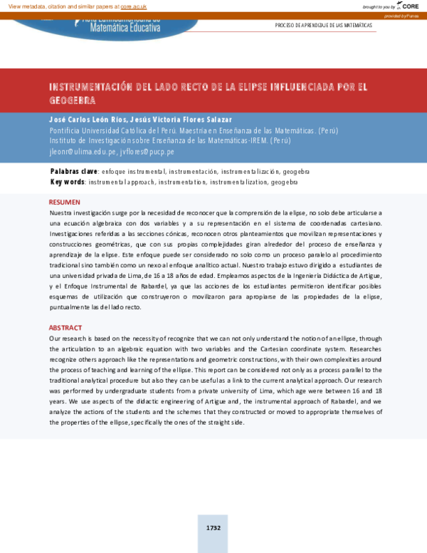 (PDF) Instrumentación del lado recto de la elipse influenciada por el ...