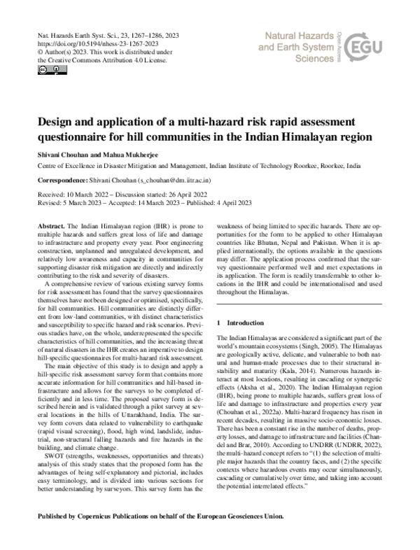(PDF) Design and application of a multi-hazard risk rapid assessment ...
