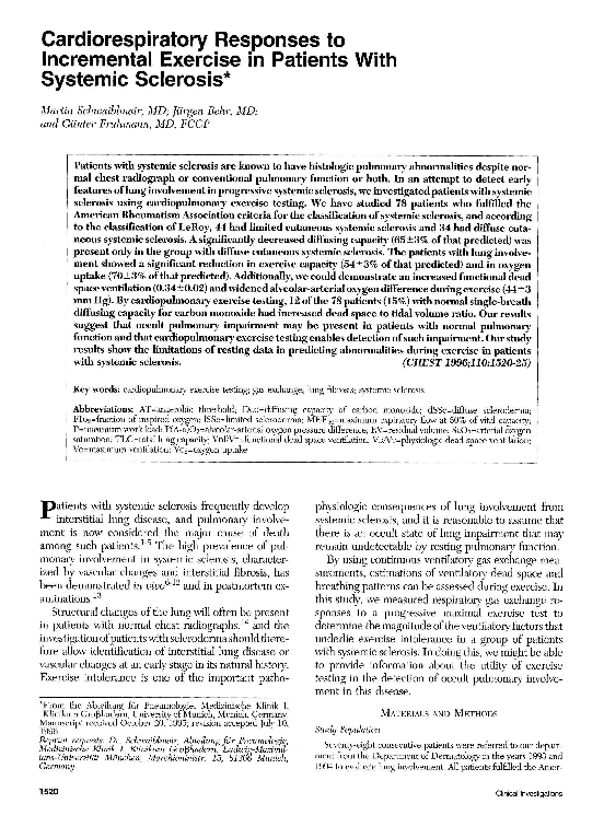 (PDF) Cardiorespiratory Responses to Incremental Exercise in ...