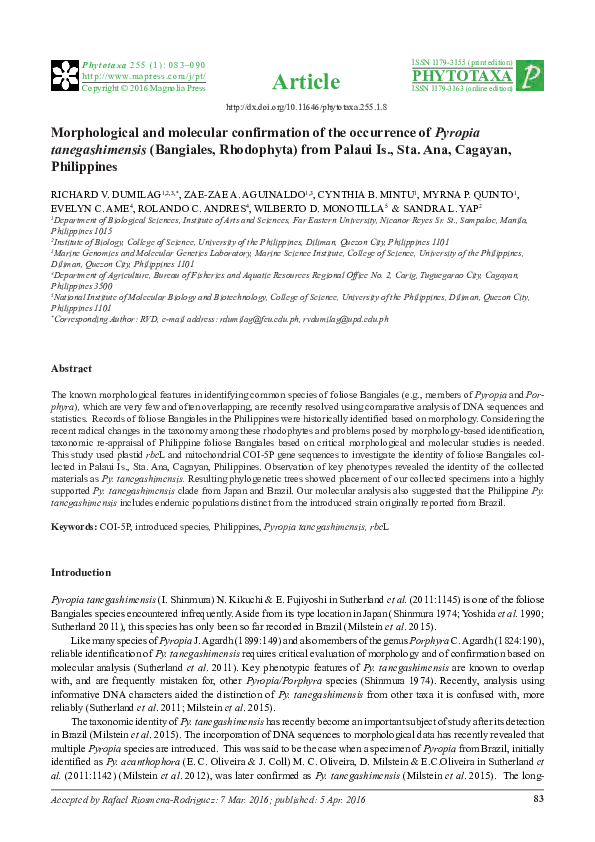 (PDF) Morphological and molecular confirmation of the occurrence of ...