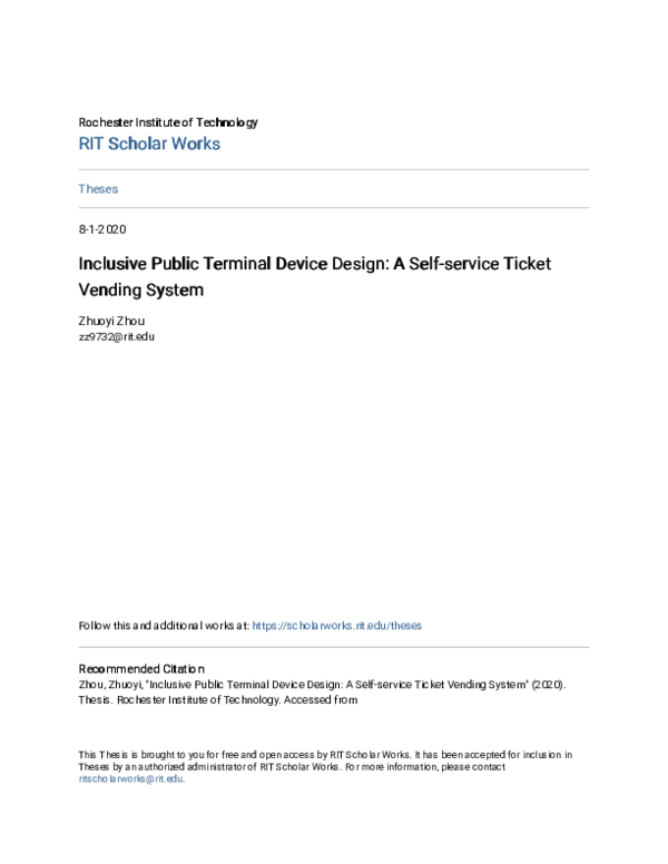 (PDF) Inclusive Public Terminal Device Design: A Self-service Ticket ...