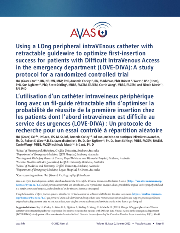 (PDF) Using a LOng peripheral intraVEnous catheter with retractable ...