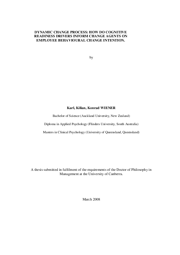 (PDF) Dynamic change process : how do cognitive readiness drivers ...